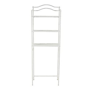 Household Essentials 3-Tier Metal Over the Toilet Bathroom Storage Shelf, White