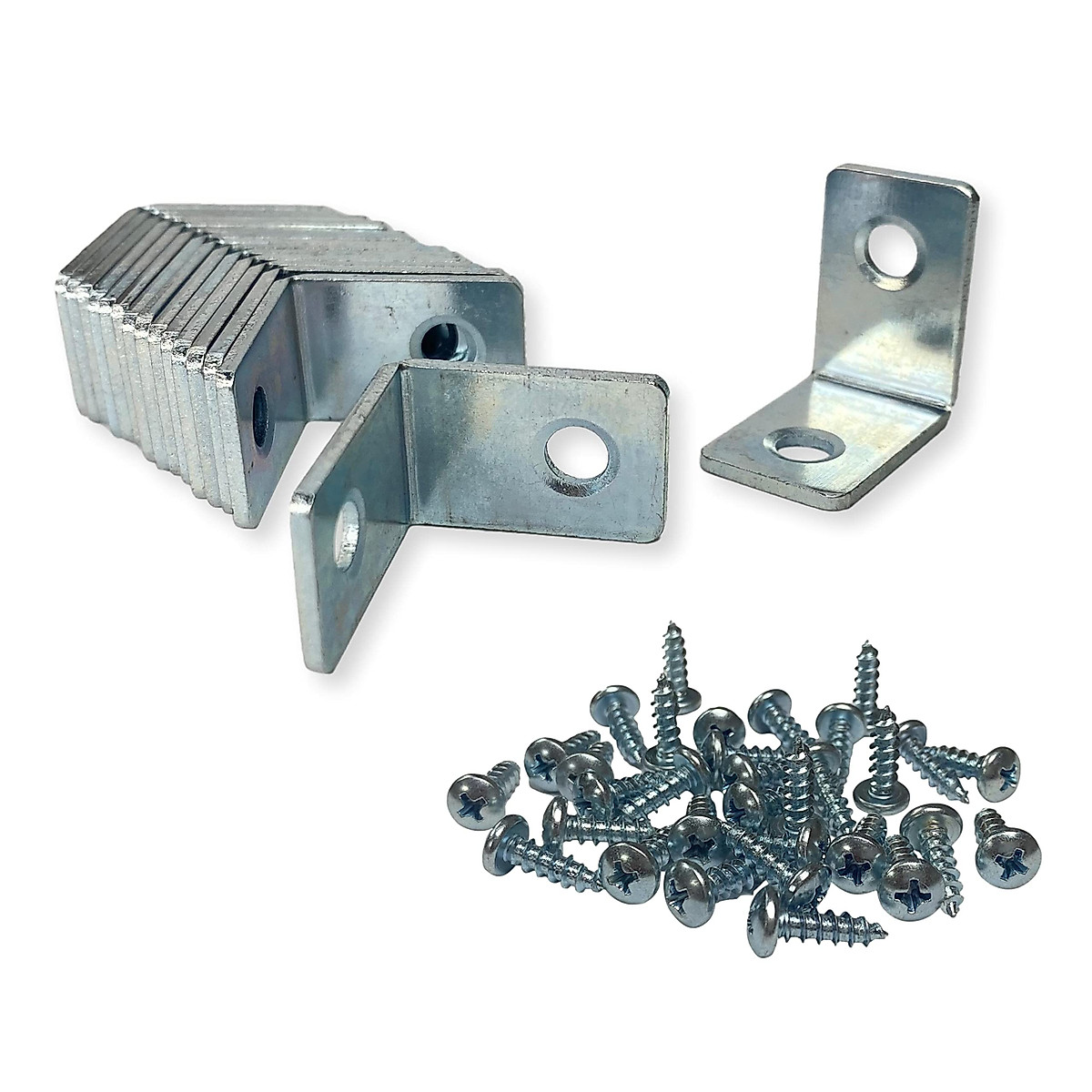 Elegent Upholstery 1*1*5/8 Inch Square Edge 90 Degree Corner L Brace Brackets - Set of 16 16-00460