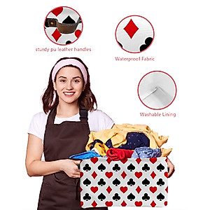 Storage Basket Poker Game Themed Large Foldable Storage Bins with Handles Las Vegas Theme Casino Waterproof Laundry Baskets for Organizing Clothes Shelves Closet Toy Gifts Bedroom Nursery 1 Pack