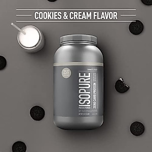 Isopure Protein Powder, Zero Carb Whey Isolate with Vitamin C & Zinc for Immune Support, 25g Protein, Keto Friendly, Cookies & Cream, 44 Servings, 3 Pounds (Packaging May Vary)