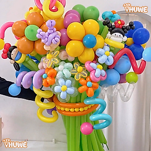 260 Balloons Teal Blue, Thickened 100 Pack Long Balloons Twisting Skinny Magic Balloons for Balloon Arch Animals Clown Kids Birthdays Party Baby Shower Bachelorette Weddings Decorations Supplies