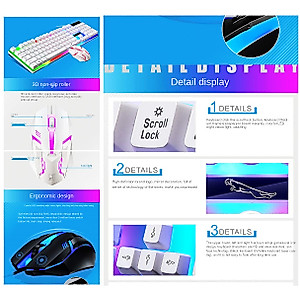 G21B Keyboard and Mouse Set USB Wired Gaming Keyboard Mouse Combo Gamer Desktop Mouse Keyboard Set White