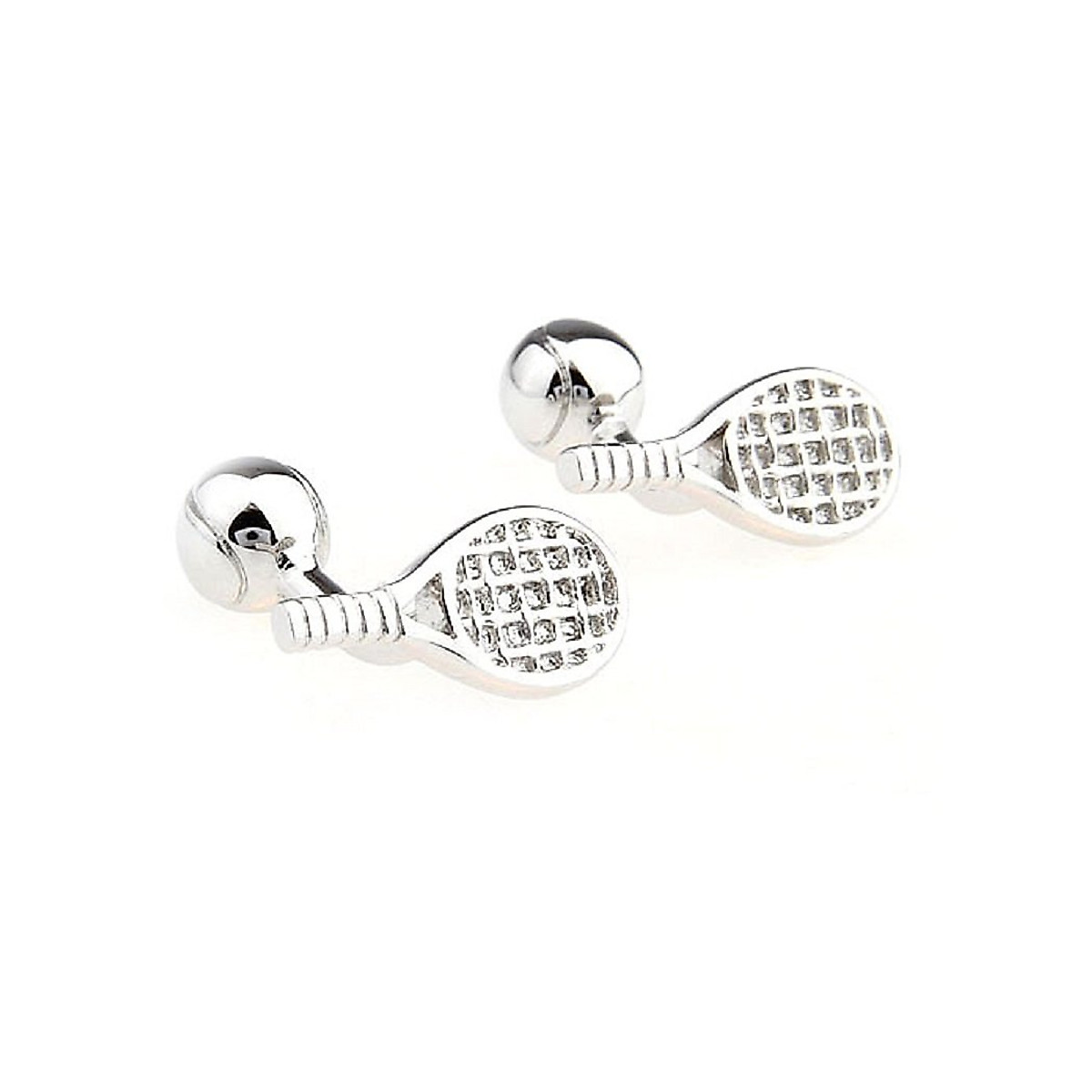 MRCUFF Tennis Racquet and Ball Pair Cufflinks in a Presentation Gift Box & Polishing Cloth