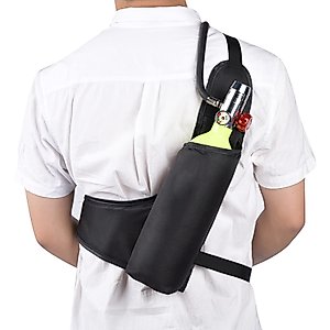 Honio Oxygen Bag, Oxygen Bottle Bag Portable Black Waterproof for Underwater Activity (S408)