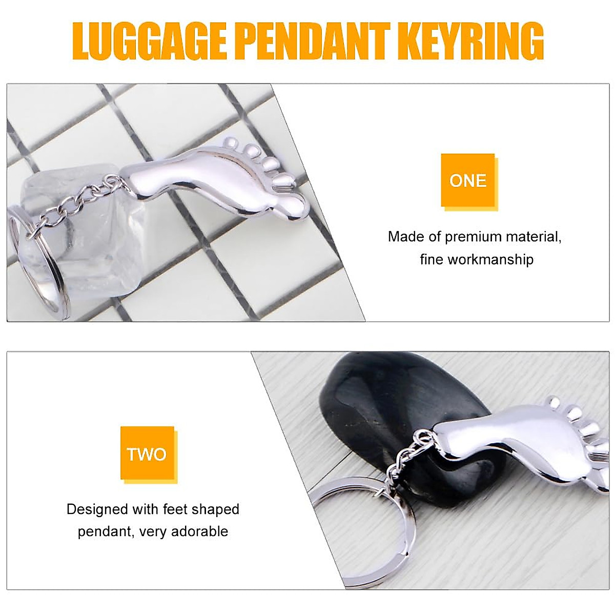 COLLBATH 3pcs Key Chain Car Key Holder Car Key Ring Metal Keychain Friendship Keys Holder Decorative Keyring Foot Shape Keyring Bag Hanging Key Ring Foot Shaped Keychain Footwear Bags Baby