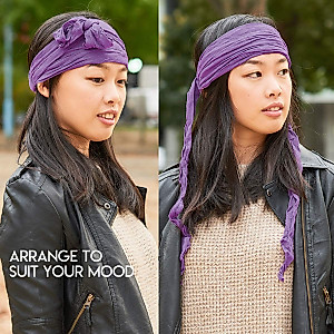 CHARM Womens Headband Boho Headwrap - Turban Head Wrap Festival Retro Hair Accessory Pirate Hairband Dark Red