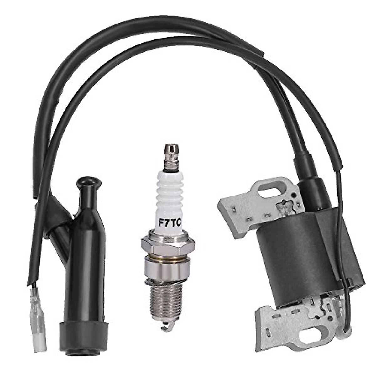 Ignition Coil + Spark Plug Replacement for Champion Power 196cc 6.5HP 3500 4000 Watt Gas Engine Generator