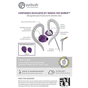 Yurbuds Focus Women's Sport Earbuds, Purple