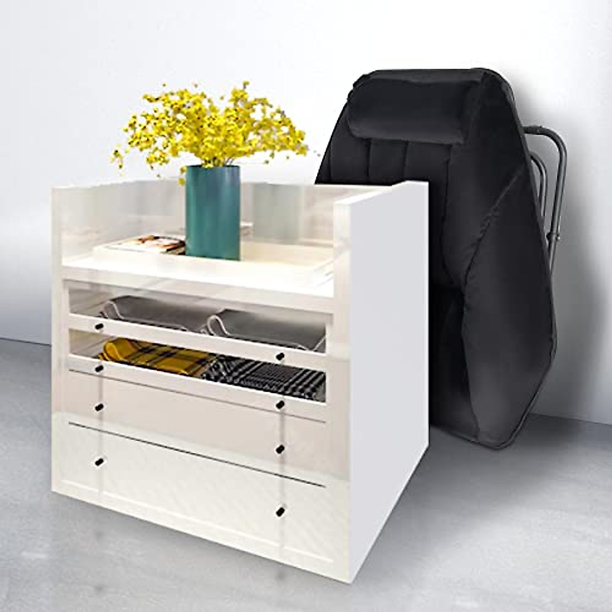 Stonehomy Oversized Folding Saucer Chairs for Adults, Soft Thick Velvet Round Moon Circle Chairs for Bedrooms Living Room, Black