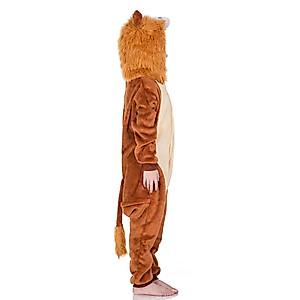 yolsun Kids Lion Animal Halloween Costume, Deluxe Kids Onesie Dress up for Boys&Girls