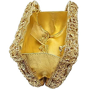 ZLXDP Crystal Women Evening Clutch Bag Hard Case Wedding Party Handbags Purses Metal Clutches