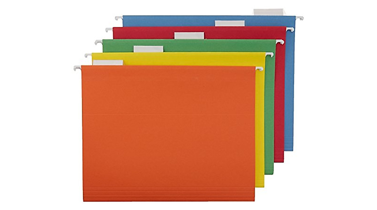 Amazon Basics Hanging File Folders - 25 Assorted Color Organizer