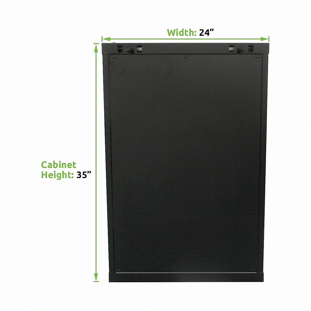 NavePoint 18U Deluxe IT Wallmount Cabinet Enclosure 19-Inch Server Network Rack with Locking Glass Door 24-Inches Deep Black with Shelves