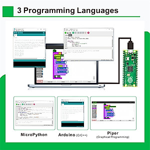 OSOYOO Python Hardware Programming Learning Kit for Raspberry Pi Pico with MicroPython and Graphical Programming Tutorials