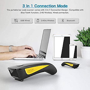 NETUM C750 QR Code Scanner, Mini 2D Barcode Scanner with Charging Dock