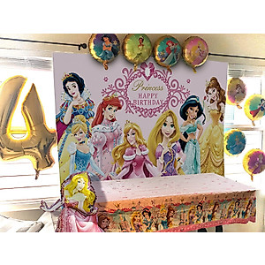 8 pcs Princess Balloons Foil Decorations Girls' Birthday Party Baby Shower Princess Themed Party Decoration Supplies Small People Princess Ballons Set