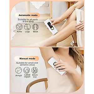 IPL Laser Hair Removal Device for Women Men at Home, Upgraded to 999,900 Flashes Permanent for Facial Legs Arms Bikini Line Whole Body Treatment (White)