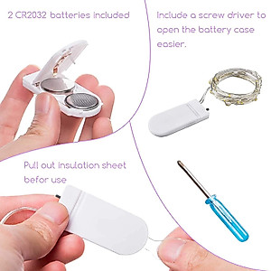 VOOKRY 8 Pack 30 Led Fairy Lights Battery Operated String Lights - 10ft Green Waterproof Silver Wire Firefly Starry Moon Lights for DIY Crafts Wedding Party Christmas Centerpiece Table Decorations