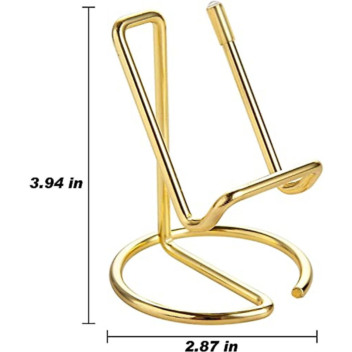 SIRMEDAL Cell Phone Stand, Business Card Holder, Mobile Phone Holder – Metal Wire Cellphone Cradle Dock, Compatible with iPhone/Android Phones/iPad Mini/Kindle (Gold)