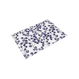 Outdoor Rug for Patio Purple Watercolor Plants Leaves 4'x6' Mat Carpet,Reversible Camping Aera Rugs,Rv,Porch,Deck,Camper,Balcony,Backyard