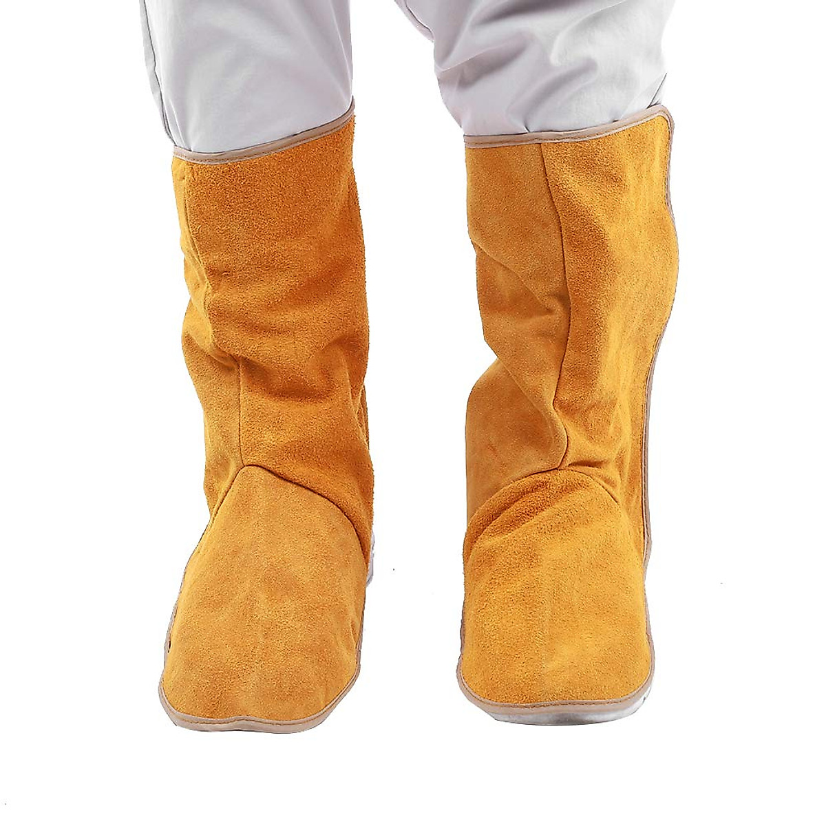 1Pair Cowhide Heat Resistant Flame-Retardant Welding Boot Cover Shoes Feet Cover Welder Leg Foot Safety Protection