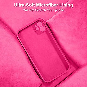 Vooii Compatible with iPhone 11 Case, Upgraded Liquid Silicone with [Square Edges] [Camera Protection] [Soft Anti-Scratch Microfiber Lining] Phone Case for iPhone 11 6.1 inch - Hot Pink