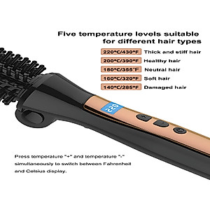 Hair Curler Ceramic Tourmaline Hair Roller Hair Hair Comb Hair Curling Iron Hair Styling Tools Travel Folding curling ironIdeal Women[US]