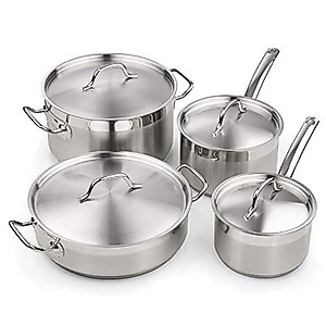 Cooks Standard Professional Stainless Steel Cookware Set 8PC, 8 PC, Silver