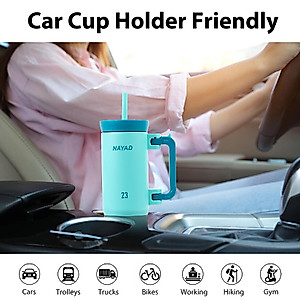 NAYAD Kids 22 oz Tumbler with Handle and Straw & 10oz Snack Container - Foldable Handle, Stainless Steel Bottle Dual Lids(Leakproof Flip +Silicone Straw Lid) for School, Sports,Travel & Camp, Bows