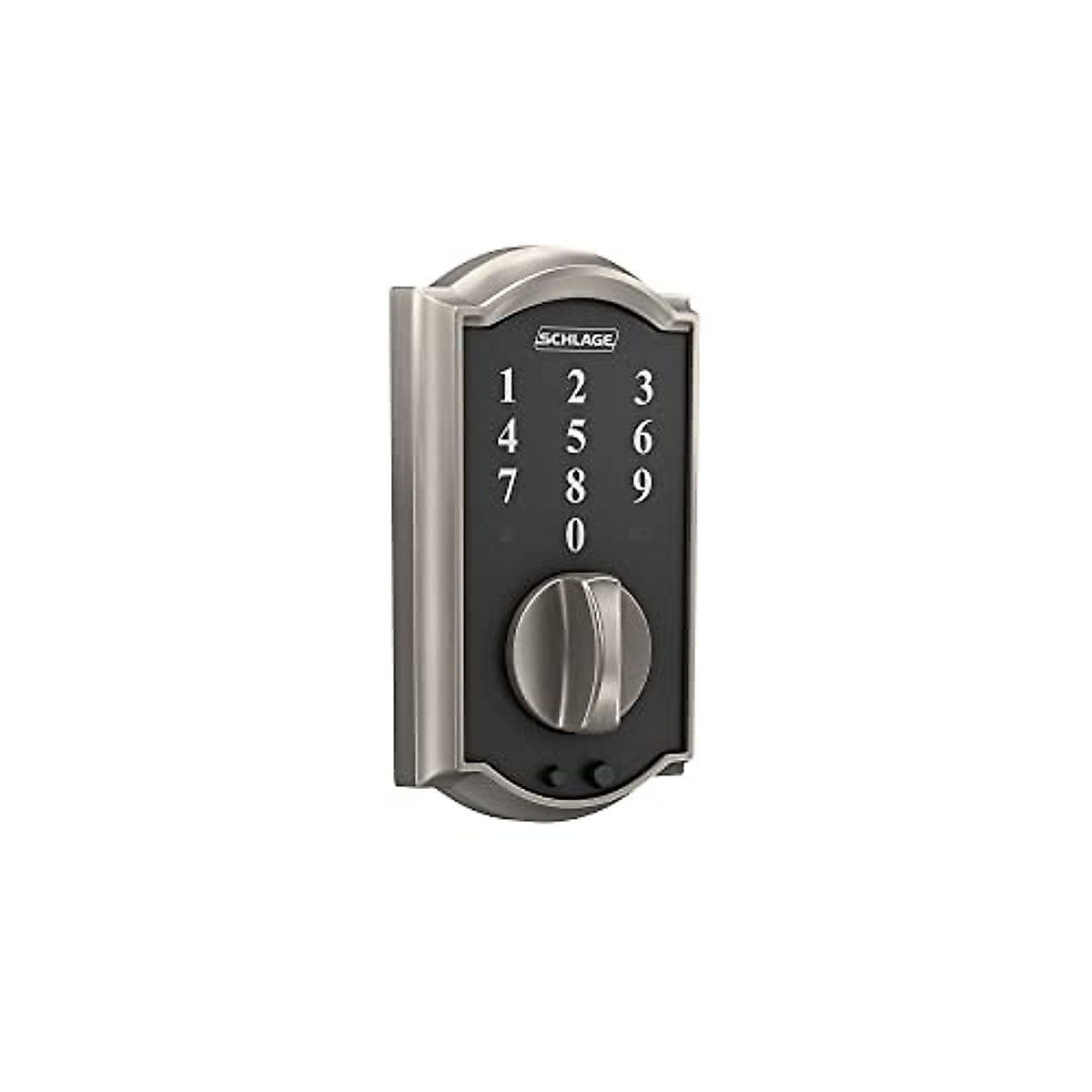 Schlage BE375 CAM 619 Touch Camelot Deadbolt, Electronic Keyless Entry Lock, Satin Nickel