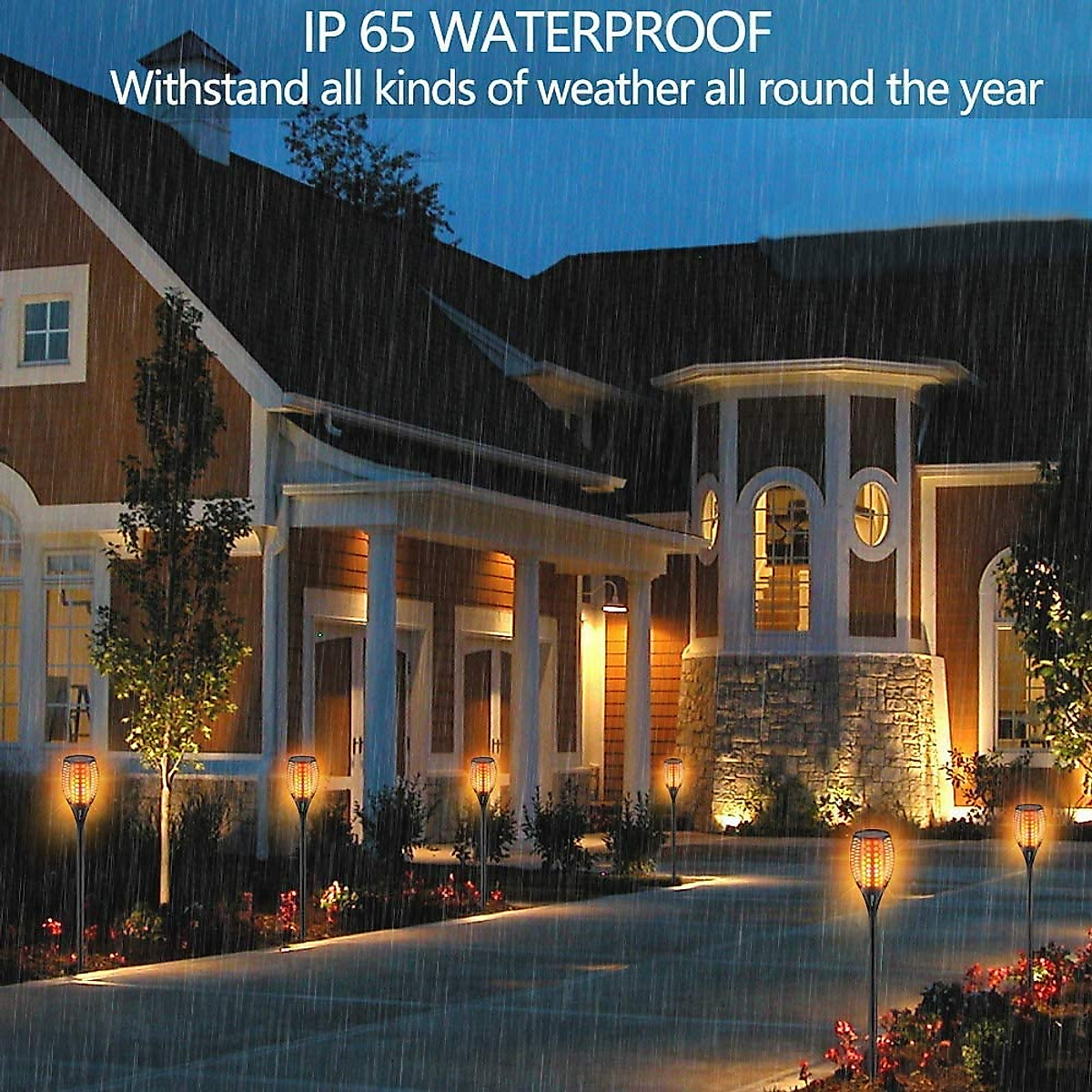 Aityvert Upgraded Large Solar Torch Lights, 43'''' Waterproof Outdoor 96 LED Dancing Flames Lights, Flickering Flames Garden Lights, Auto On/Off L&scape Pathway Patio Driveway Lighting (8 pcs )