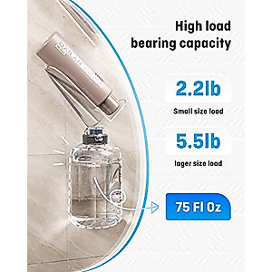 Sumille Acrylic Shower Caddy, 6 Pieces of Adhesive Shower Shelf, Accommodates Large Sizes, Wall Mounted Shower Organizer Rack, Easy Installation Bathroom Organizer for Bathroom, Shower and Washstand