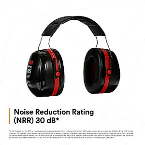 3M H10A Peltor Optime 105 High Performance Ear Muffs, Black/Red, One Pair