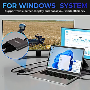 Togconn 4K USB C to Dual HDMI Adapter, Supports 4K@60Hz, USB C to Dual HDMI Female Connector, Type C (Compatible Thunderbolt 3) to 2 HDMI Converter, for MacBook Pro/Air, Dell XPS 13/15