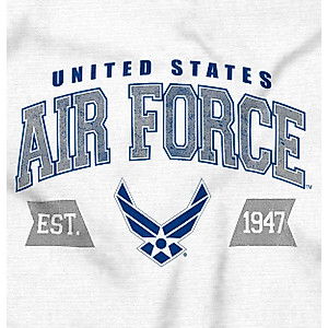 Brisco Brands US Air Force Wing Emblem Established Hoodie Sweatshirt Women Men White