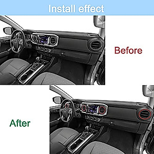 JDMCAR Compatible with Toyota Tacoma Accessories 2016-2022 2023 Premium Aluminum Alloy A/C Vent Ring Outer Trim Decoration Covers fit 2016-2023 Tacoma A/C Outlet Vent -(4 pcs Set, Red)