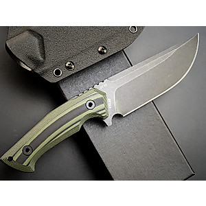 Eafengrow EF134 Fixed Blade Knife DC53 Steel Blade Two Tone G10 Handle Full Tang Heavy Duty EDC Straight Knifes for Working Camping Hunting Bushcraft(Black)