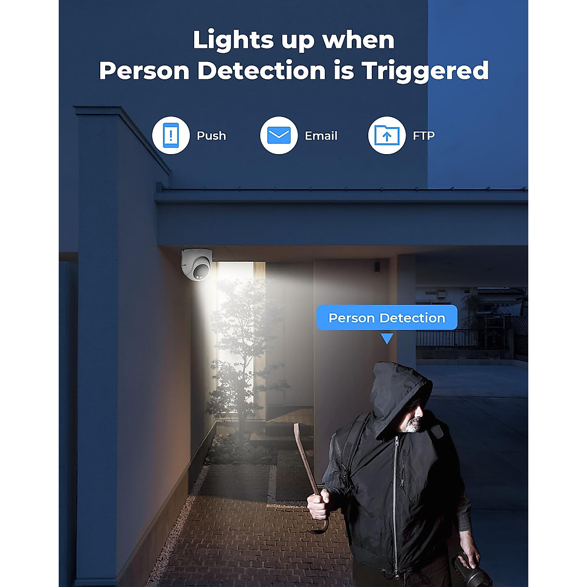 H.VIEW 8MP/4K Outdoor Dome Security POE IP Camera, Smart Dual Illumination, 100ft Night Vision, 2.8mm Lens Wide Angel, IP66, One-Way Audio, H.265+, Smart AI Detection, (Hikvision Compatible)