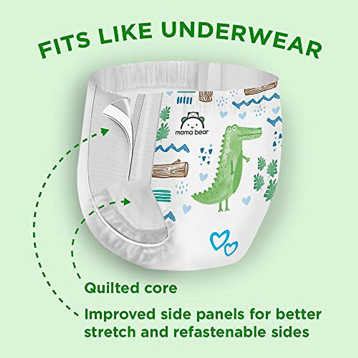 Amazon Brand - Mama Bear Training Pants For Boys 3T-4T, 66 Count, Multicolor, Animal Print