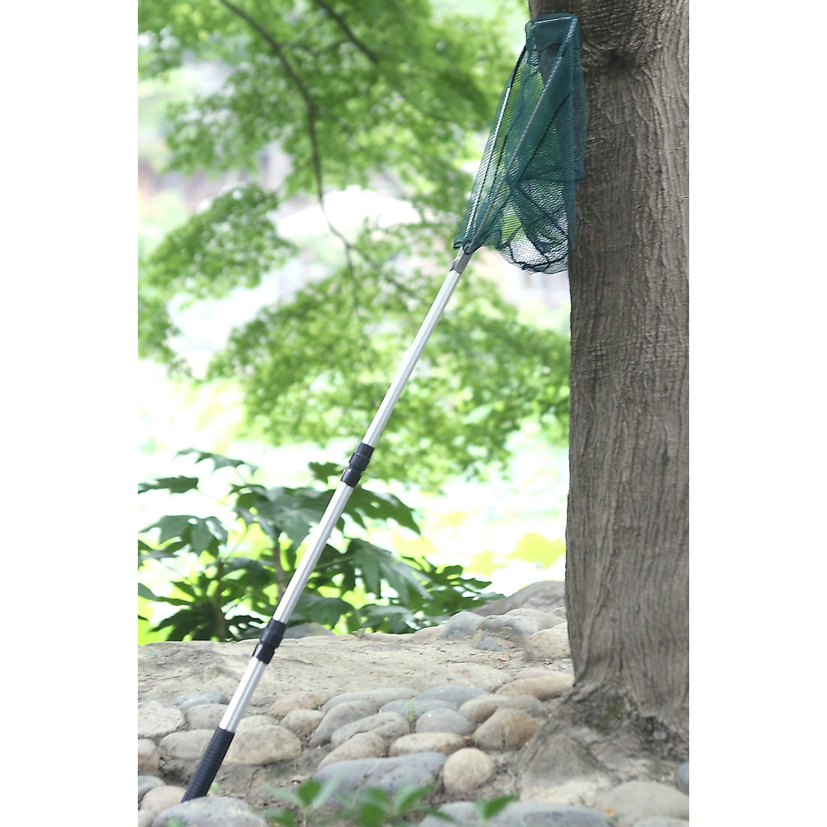 RESTCLOUD Fishing Landing Net with Telescoping Pole Fishing Net Freshwater Fishing Net for Pond, Handle Full Extended to 50 Inches
