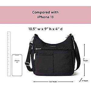 Baggallini Securtex® Anti-theft Free Time Crossbody Bag Cross Body, Black, One Size US