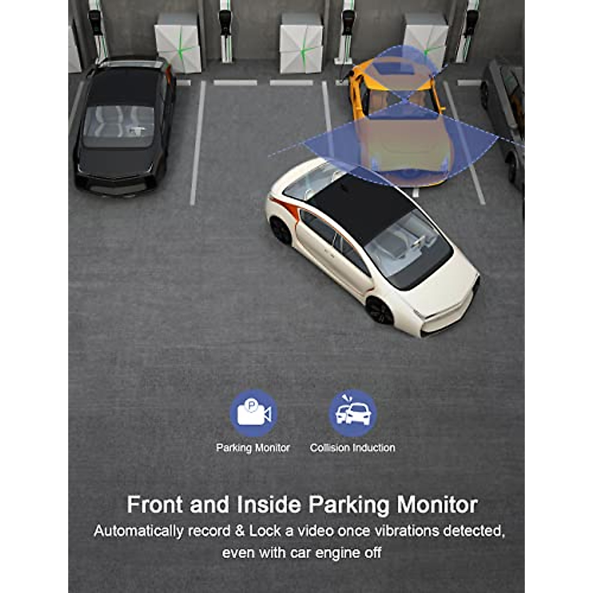 Dual Dash Cam Front and Inside 1080P Dual Dash Camera for Cars CHORTAU Front Inside Dashcams for Cars with Infrared Night Vision,Parking Monitor for Truck and Taxi Driver