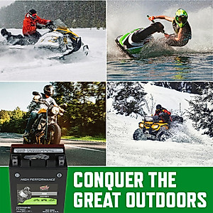 Interstate Batteries YTX14AH-BS 12V 12Ah Powersports Battery 210CCA High-Performance AGM Rechargeable Replacement for Kawasaki, Polaris, Yamaha ATVs, UTVs, Snowmobiles, Motorcycles (CYTX14AH-BS)
