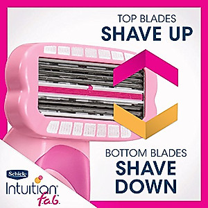 Schick Intuition f.a.b. Razor, Effortless Shaving for Women, 1 Handle and 2 Razor Blade Refills