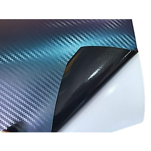 Chameleon Blue to Purple Carbon Fiber Car Vinyl Wrap Sticker Decal Sheet Self Adhesive Bubble Free (1ft x 10ft)