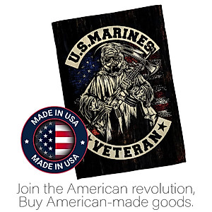 Marines Veteran House Flag - Armed Forces Marine Corps USMC Semper Fi United State American Military Retire - Decoration Banner Small Garden Yard Gift Double-Sided Made In USA 28 X 40