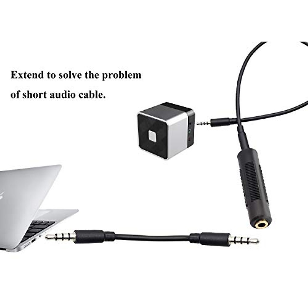 AAOTOKK 3.5mm Headphone Adapter, 4 Poles 3.5mm 1/8'' Female to Female Aux TRRS Stereo Audio Connector for Earphone, Headset Adapter, Smartphone, Laptop, Tablets, MP3 Player(2Pack 3.5mm F/F)