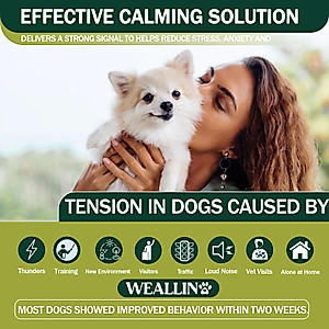 WEALLIN Dog Calming Diffuser Kit for Dog Anxiety Relief, 5-in-1 Dog Pheromone Diffuser Kit with 1 Diffuser +4 Refill 48ml Vial for 120-Day Use, Reduces Separation Anxiety, Aggression, and Stress