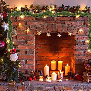 FUNPENY Christmas Decoration 15 FT Prelit Artificial Christmas Garland with 35L Mini String lights for Home Wedding Fireplace Party Christmas