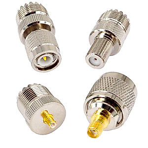 onelinkmore 20 Type Set UHF PL259 SO239 Mini UHF Adapter Kits UHF to SMA/BNC/MCX/FME/F/TNC/Mini UHF RF Coaxial Adapter Male Female Coax UHF VHF HF Radios Adapter Connector Kit …